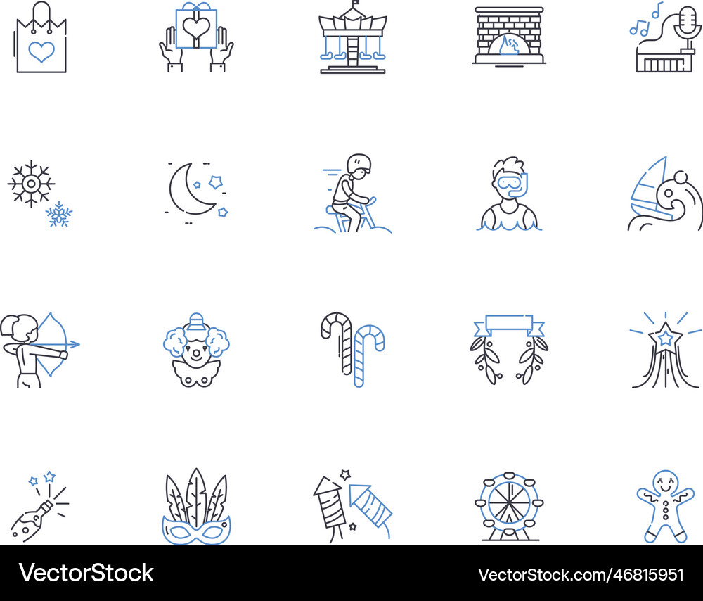 Progressive organization line icons collection Vector Image