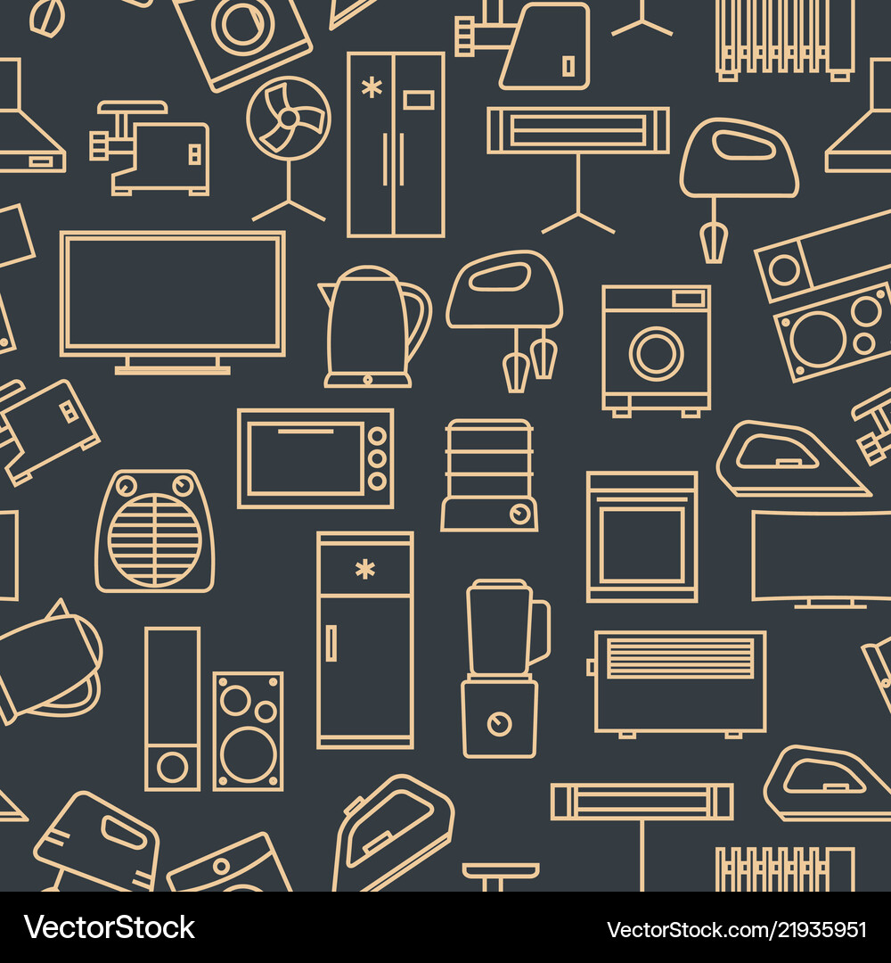 Seamless pattern from a set of household Vector Image