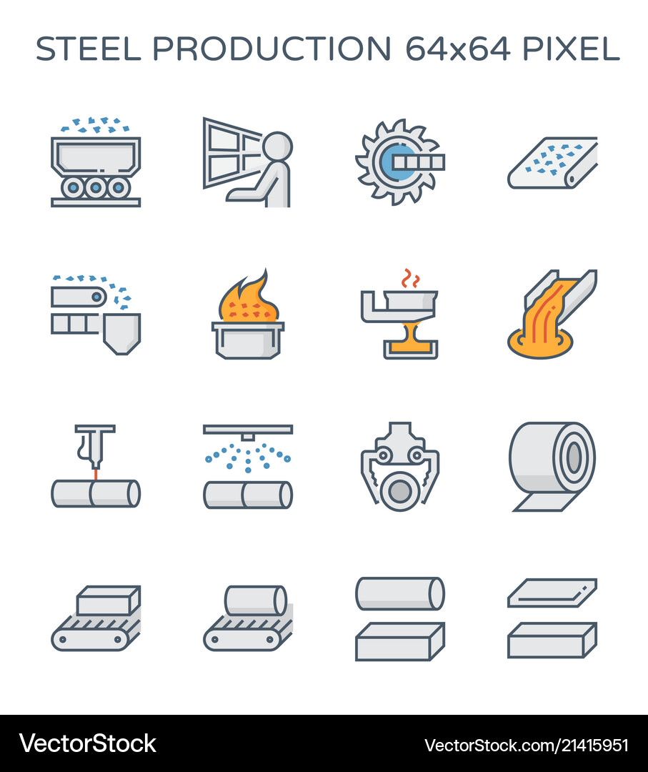 Steel production icon Royalty Free Vector Image