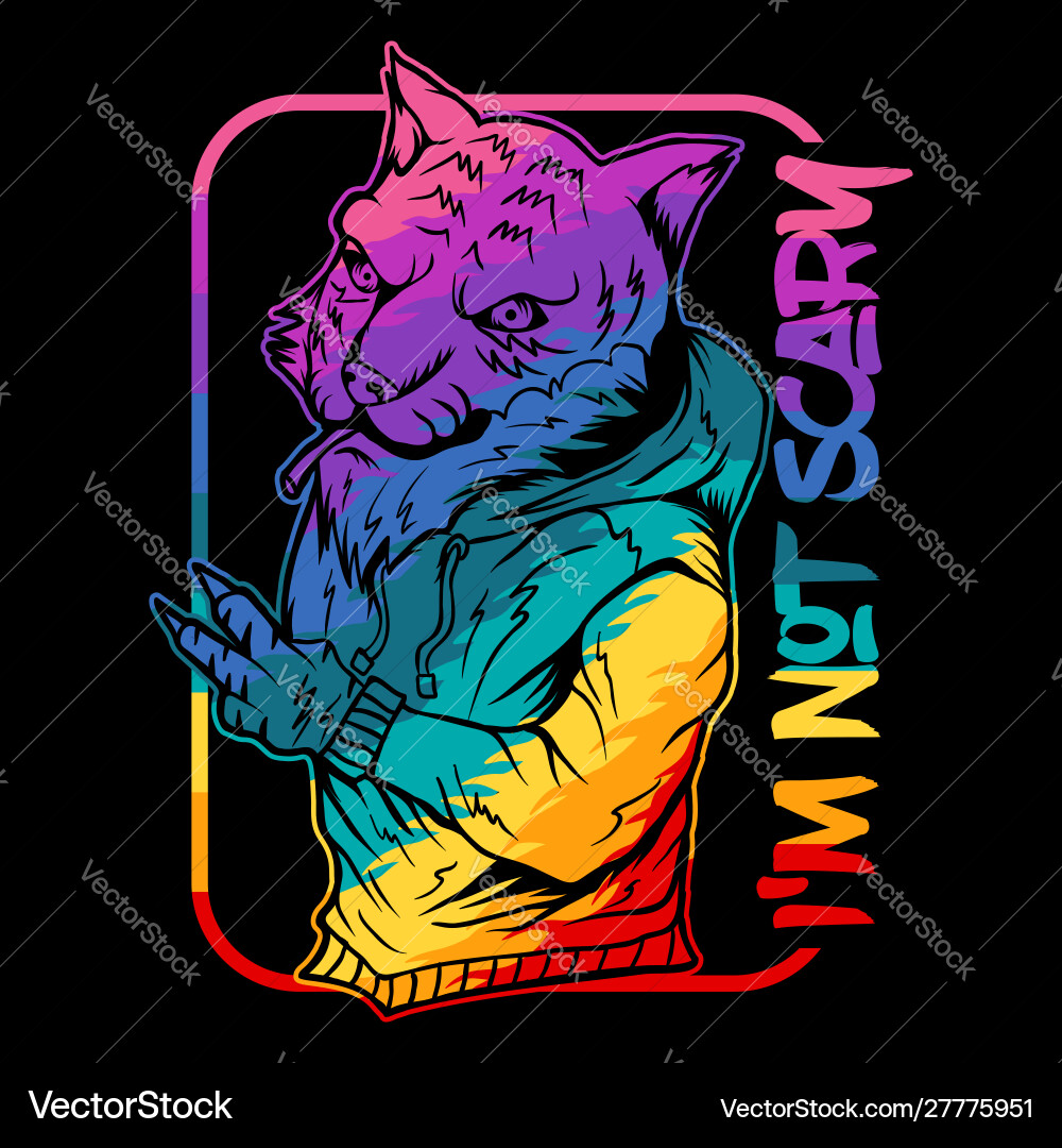 Tiger im not scary colorful Royalty Free Vector Image