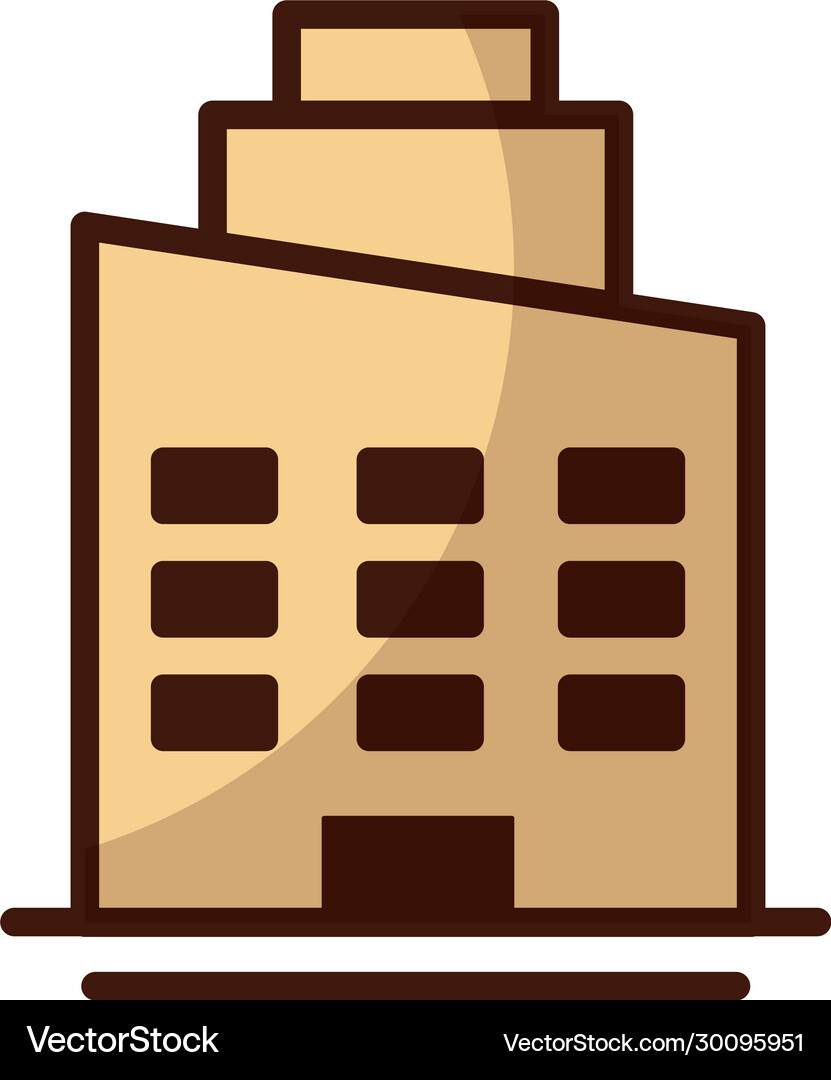 Tower apartment and office building on white Vector Image