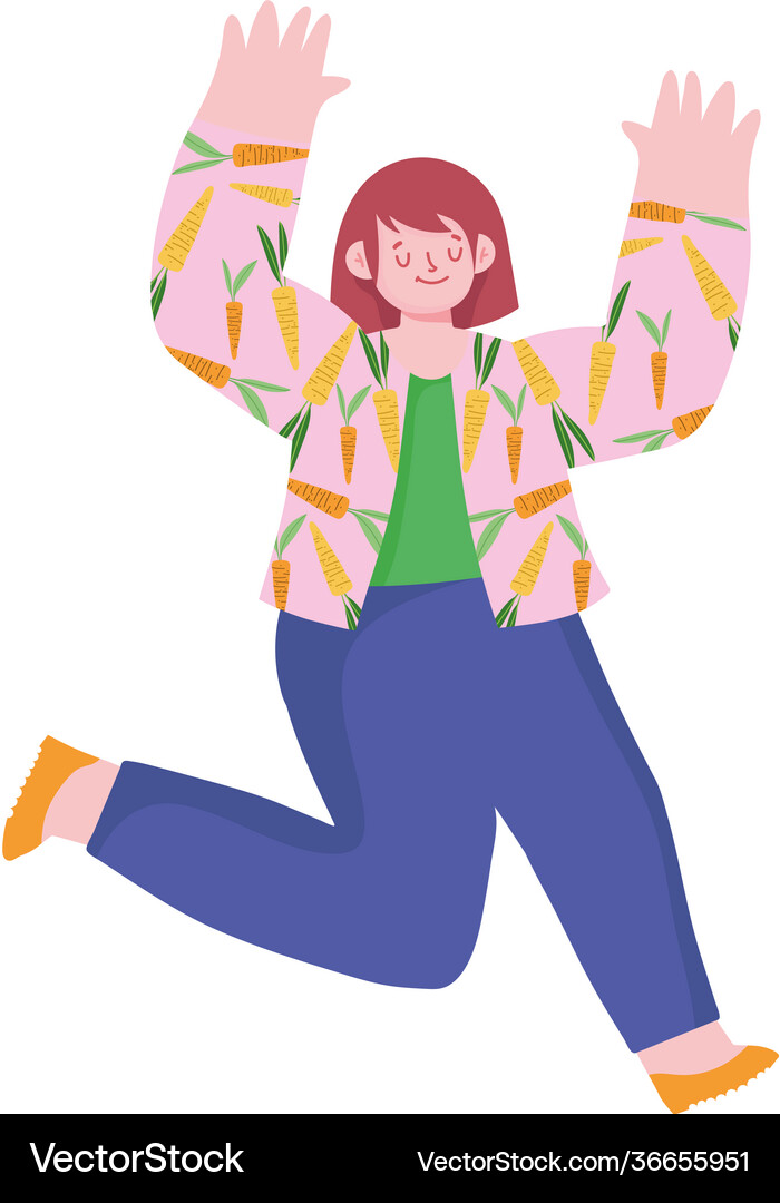 Woman happy celebrating Royalty Free Vector Image