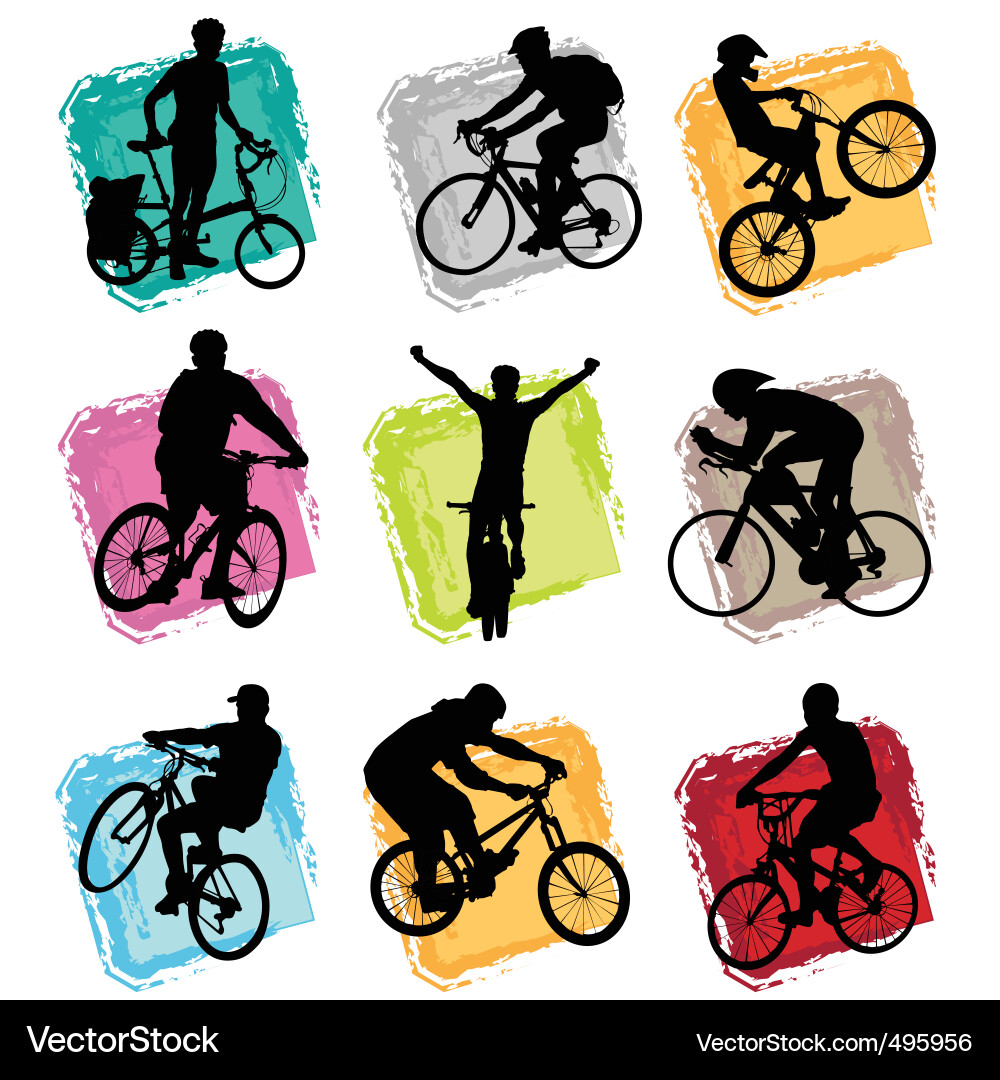 Bicycle set Royalty Free Vector Image - VectorStock