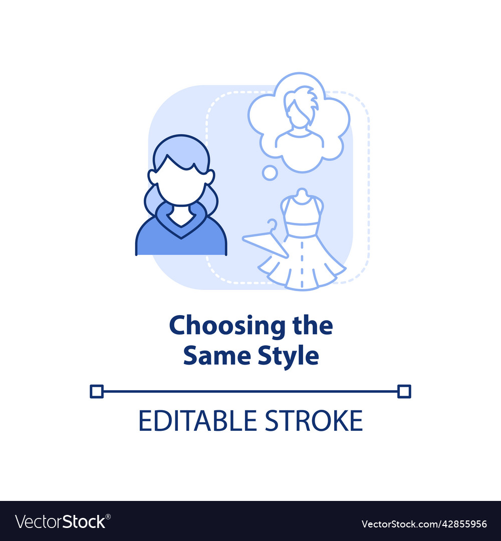 Choosing same style light blue concept icon Vector Image
