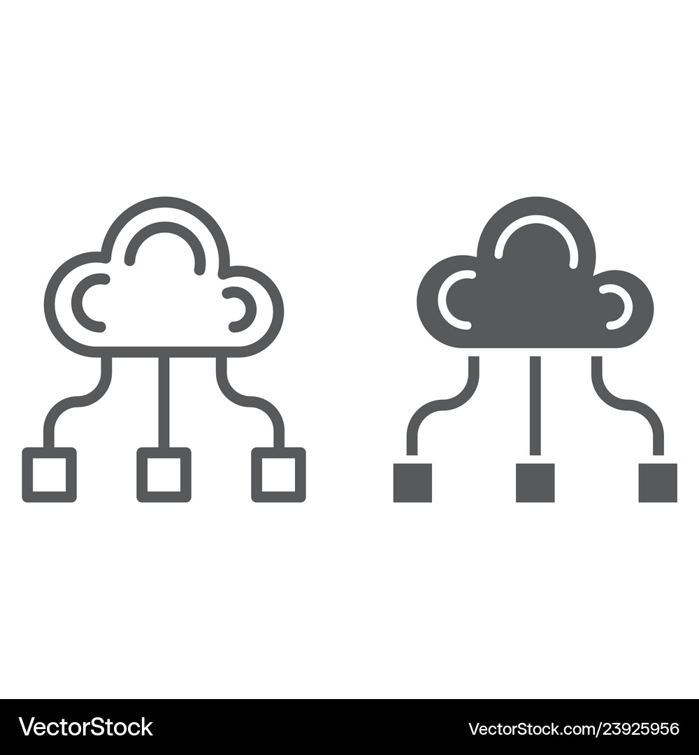 Community line and glyph icon game team Royalty Free Vector