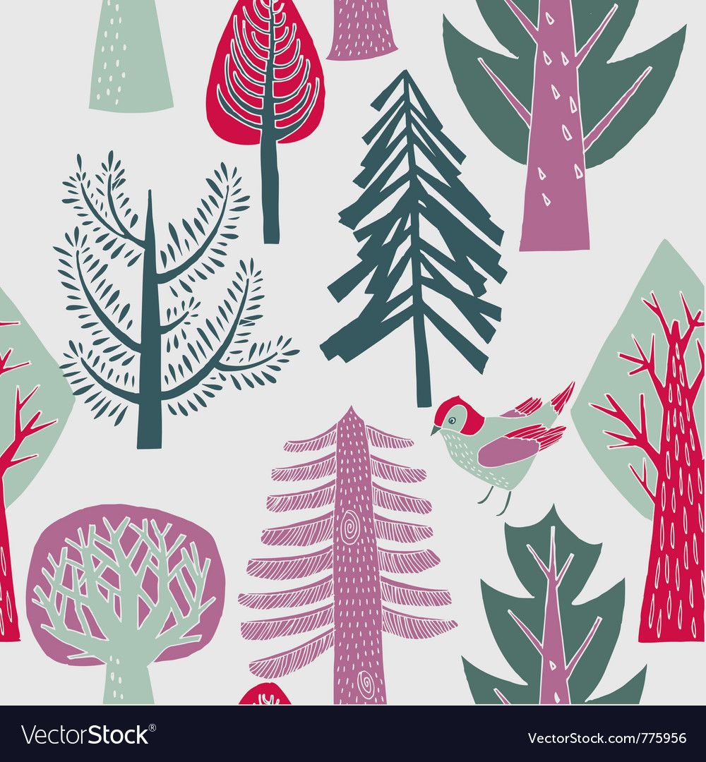 Flat forest wallpaper Royalty Free Vector Image