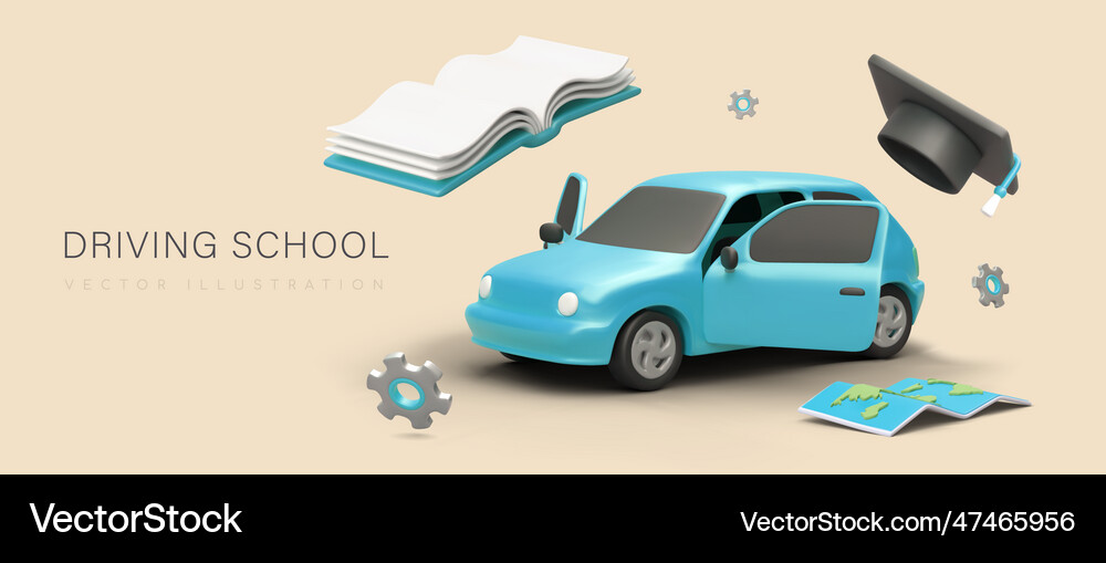 International drivers license permit traffic Vector Image