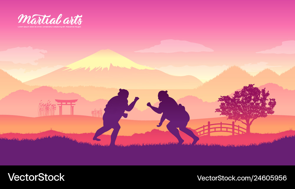 Japan warriors martial arts Royalty Free Vector Image