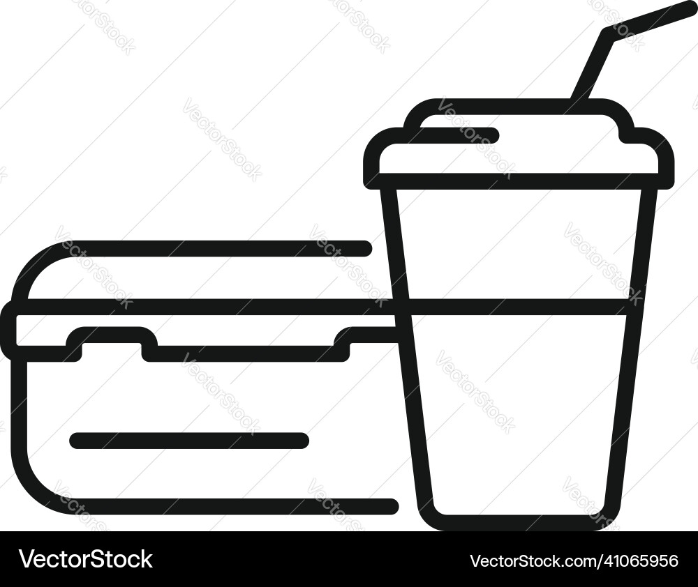 Lunch icon outline dinner food Royalty Free Vector Image