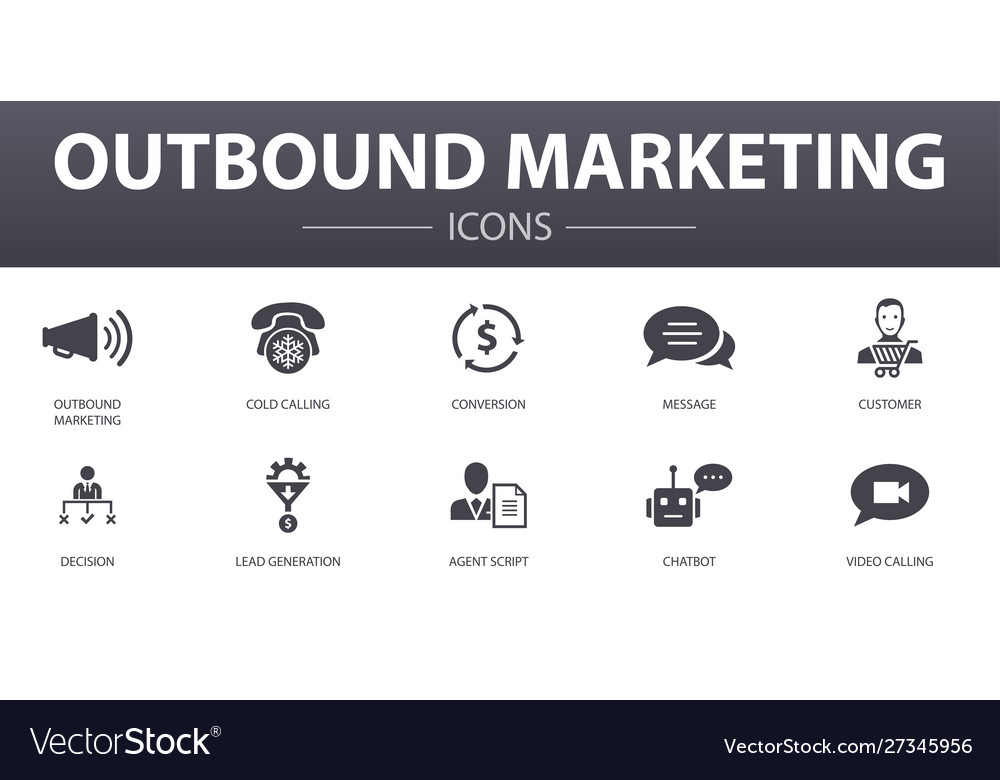 Outbound marketing simple concept icons set Vector Image Outbound marketing simple concept icons set Vector Image