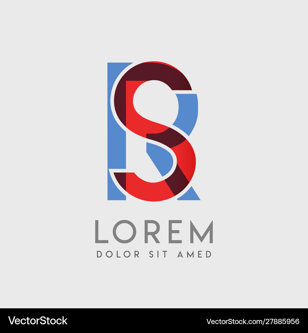 Sr logo letters with blue and red gradation Vector Image