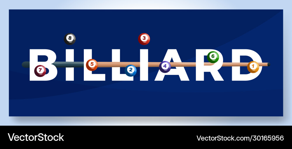Typography word billiard logo sport logotype Vector Image