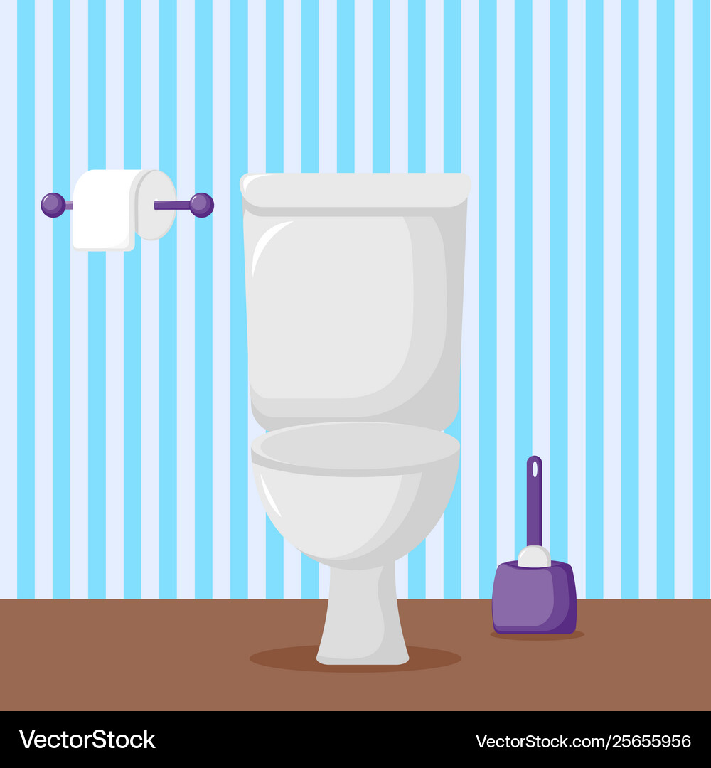 White ceramics toilet in flat style Royalty Free Vector