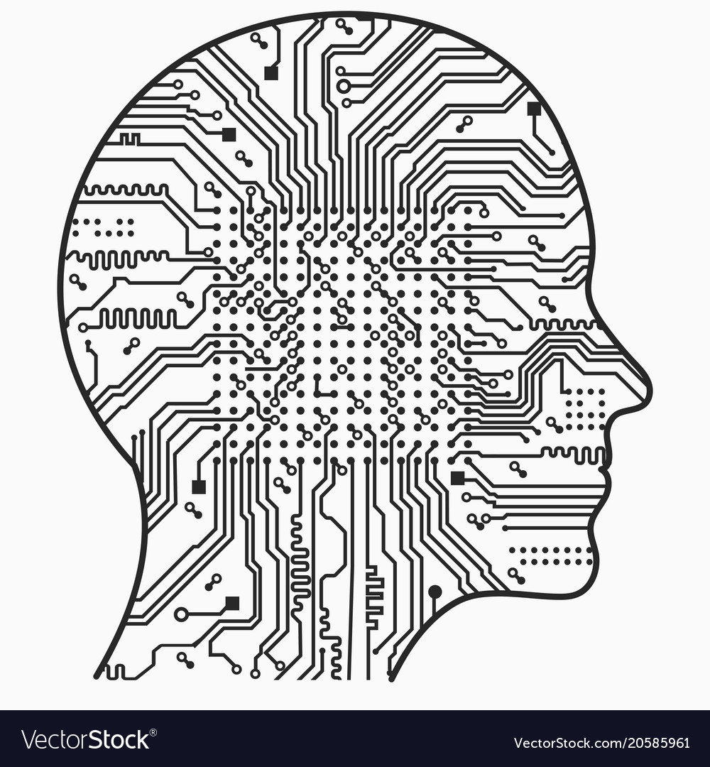 Artificial intelligence image human head Vector Image