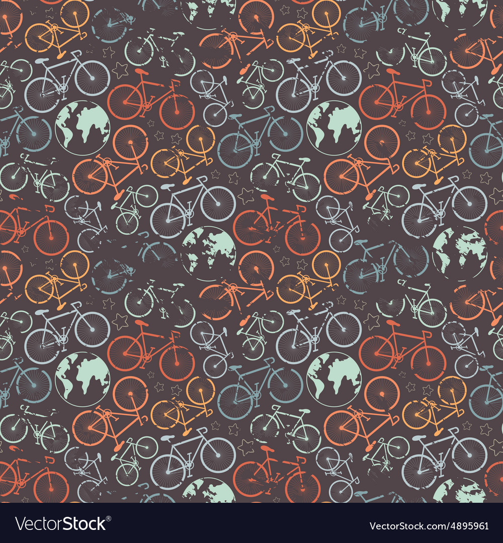 Bicycle grunge pattern Royalty Free Vector Image
