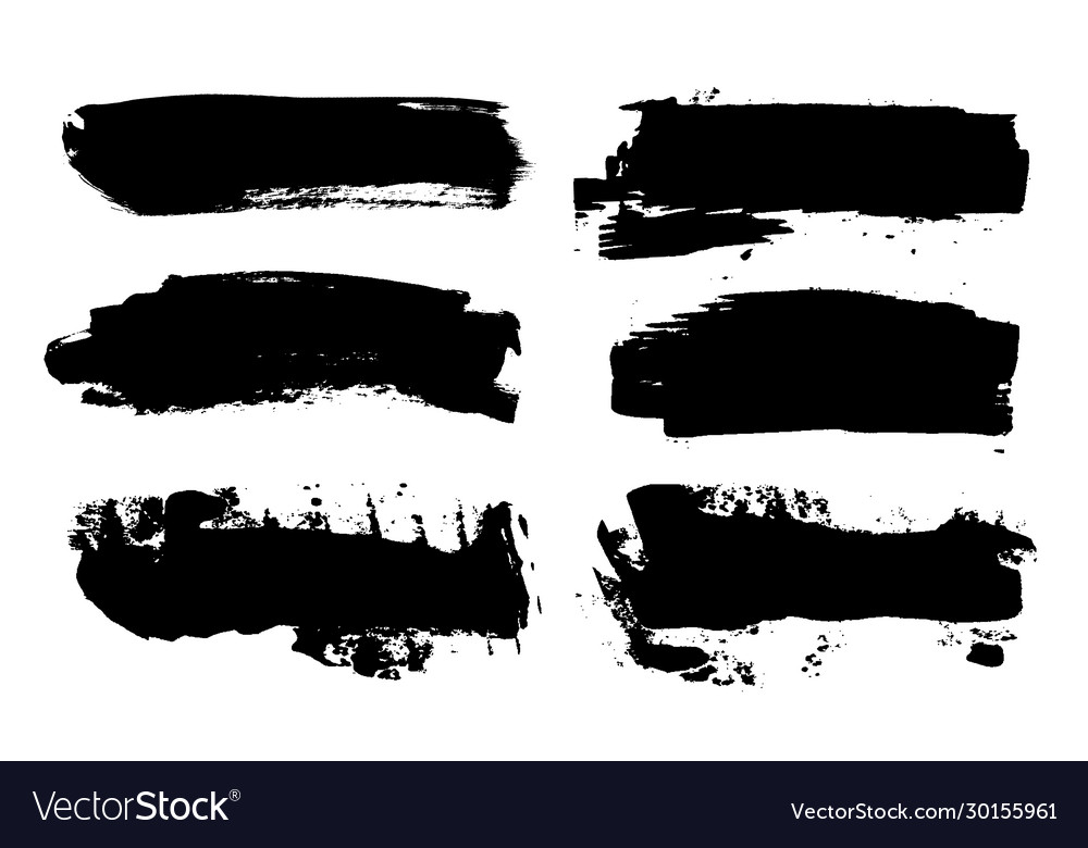 Black paint ink brush stroke brush line Royalty Free Vector