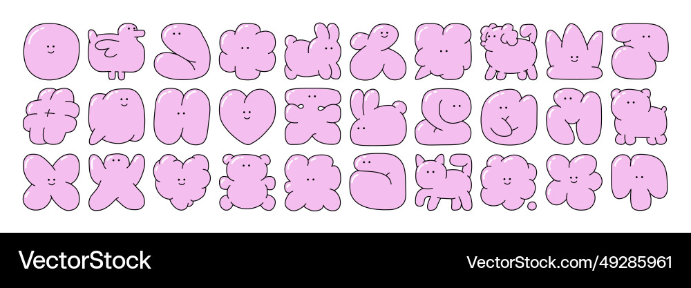 Bubble abstract shapes funky balloon organic Vector Image