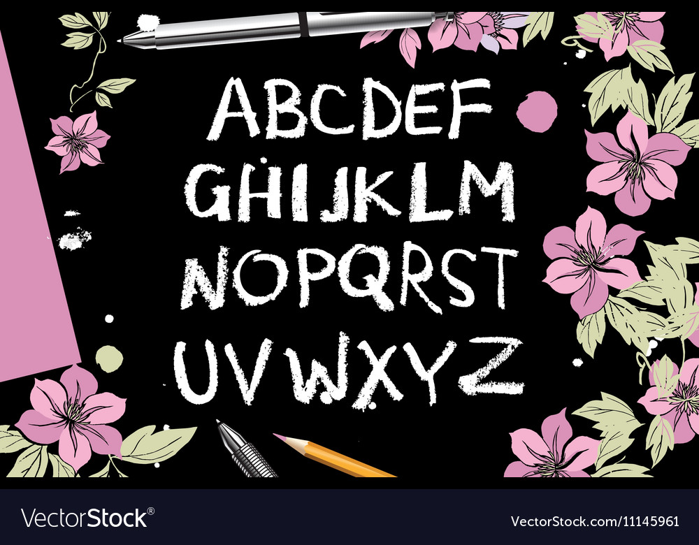 Calligraphic script font Royalty Free Vector Image