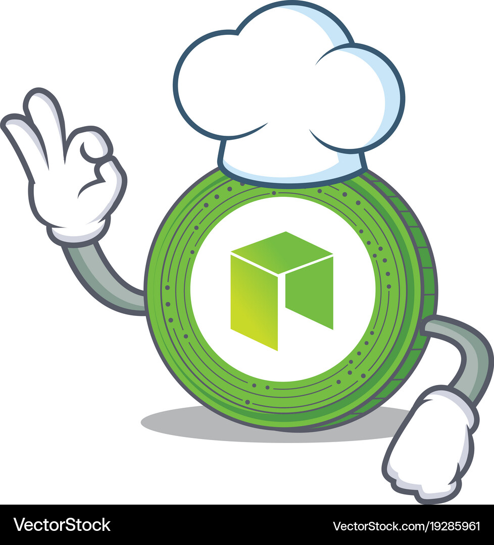 Chef neo coin character cartoon Royalty Free Vector Image