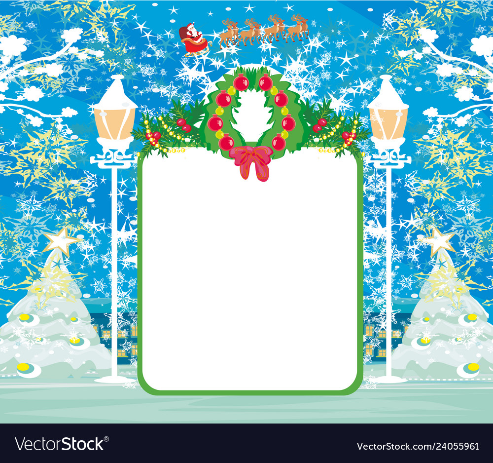 Christmas and new year card template with winter Vector Image