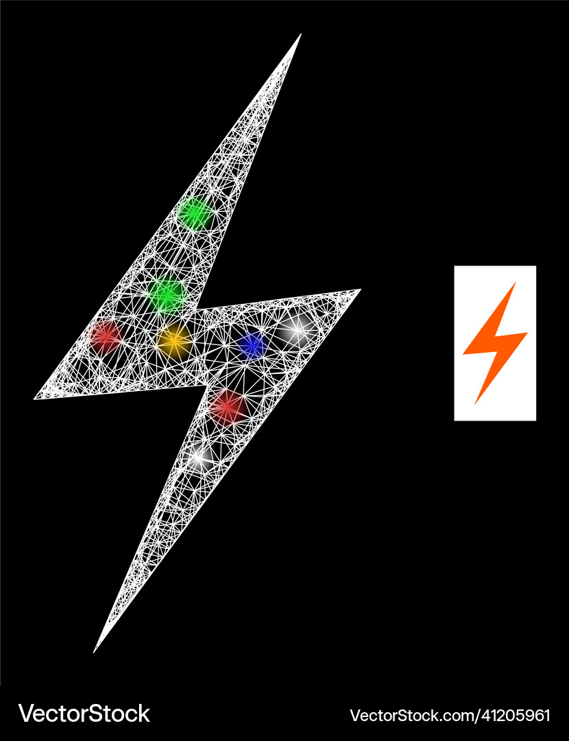 Crossed mesh electrical hazard icon with colorful Vector Image