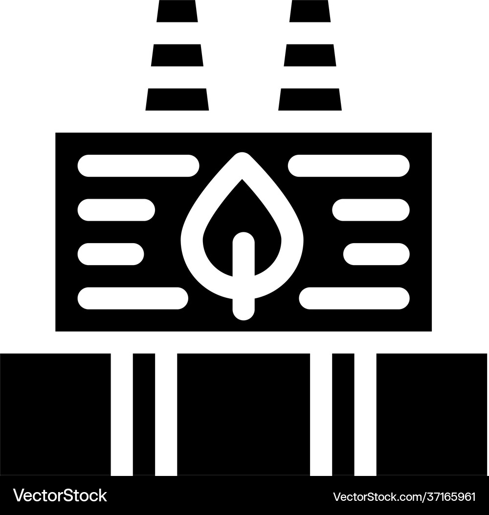 Ecology clean factory icon glyph Royalty Free Vector Image