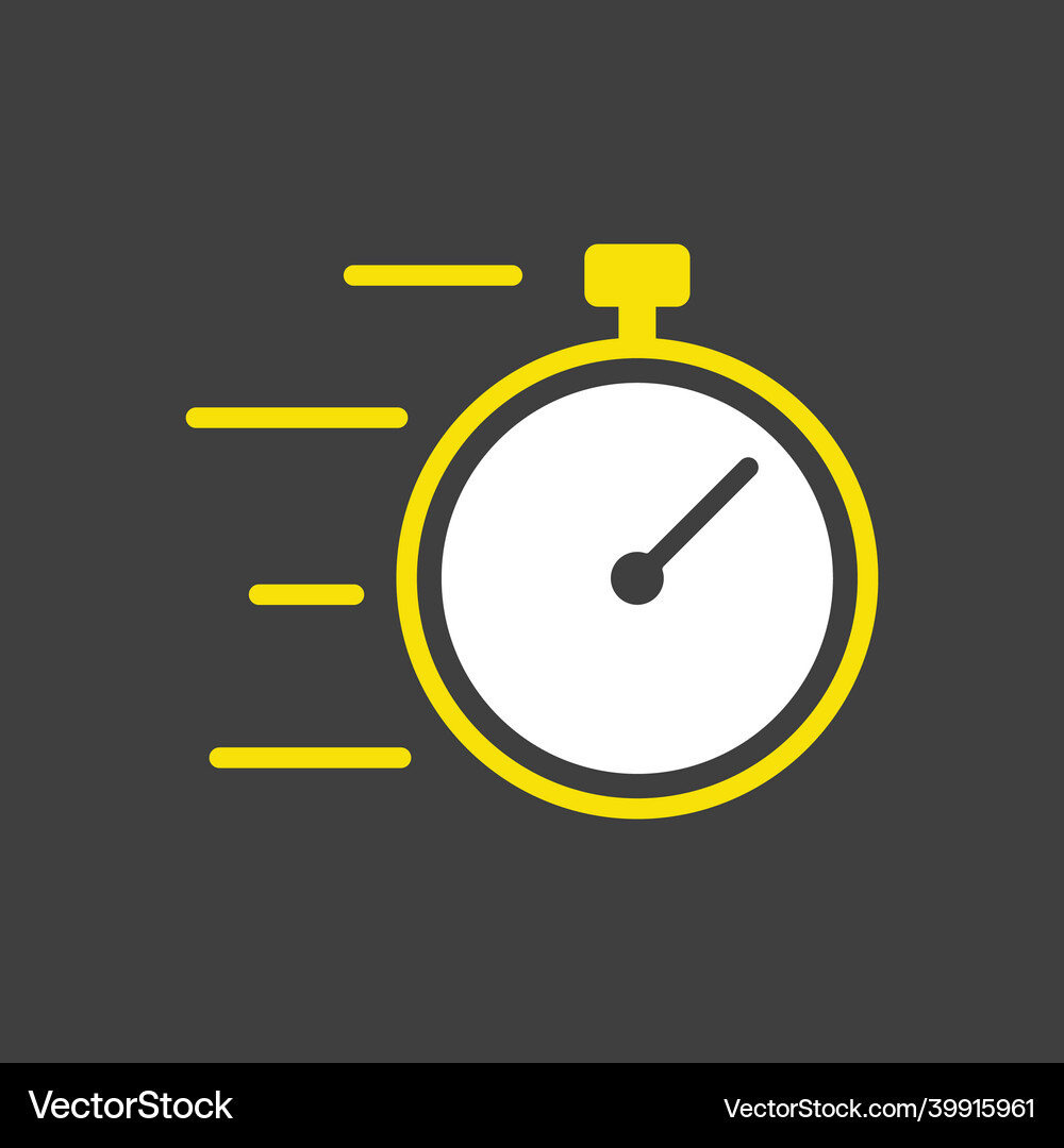 Fast delivery icon stopwatch with speed Royalty Free Vector