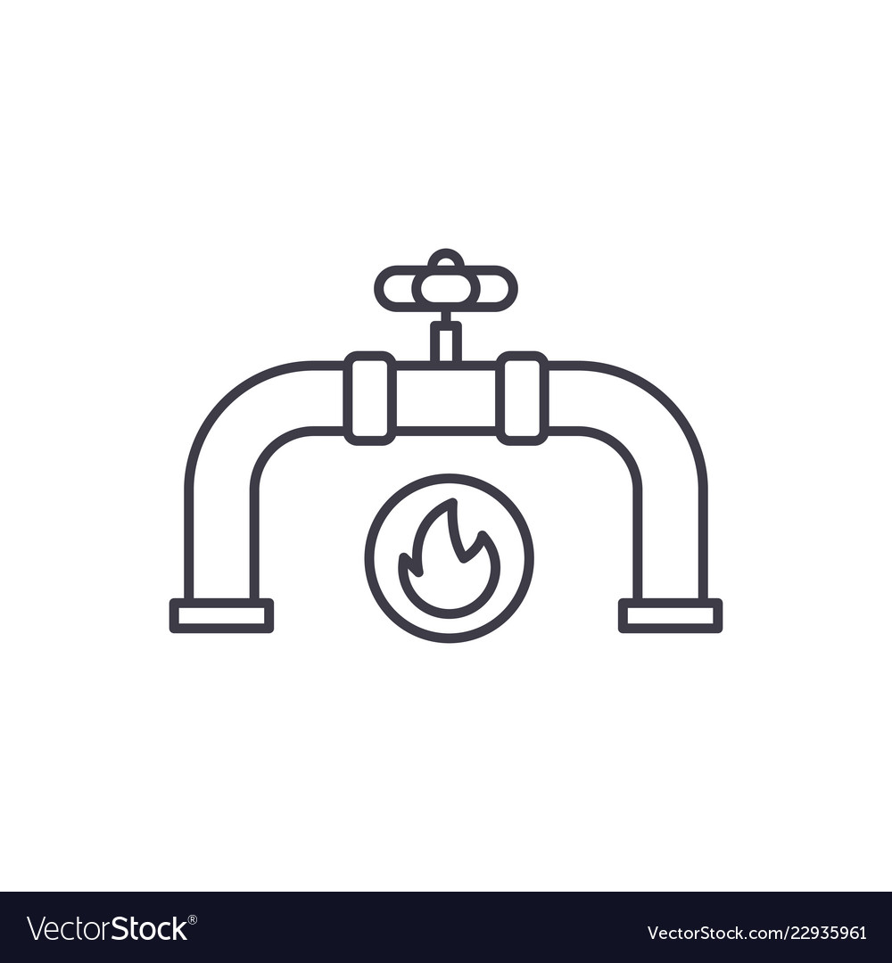 Gas pipeline line icon concept gas pipeline Vector Image Gas pipeline line icon concept gas pipeline Vector Image