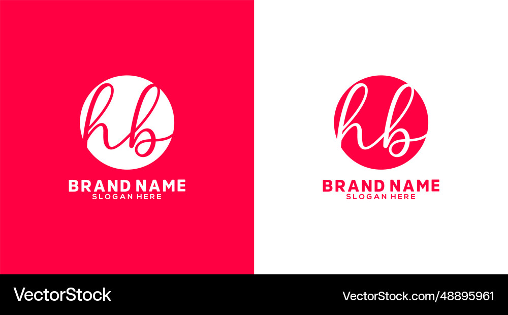 Hb letter handwriting signature logo Royalty Free Vector