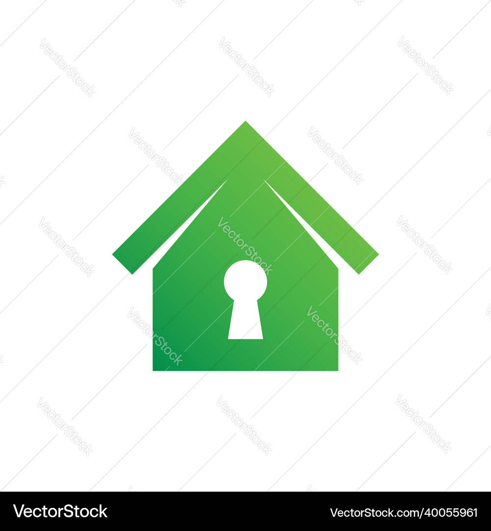 Home security icon real estate house logo Vector Image