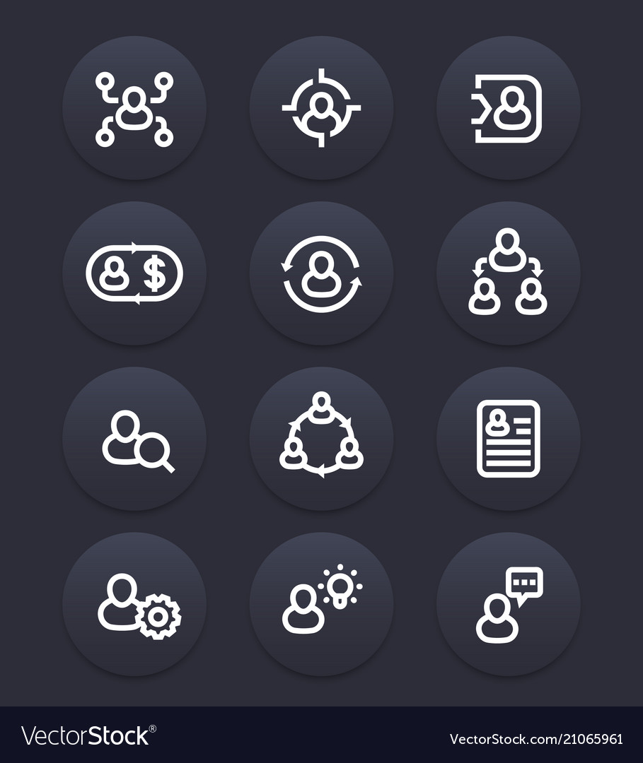 Management human resources hr icons Royalty Free Vector