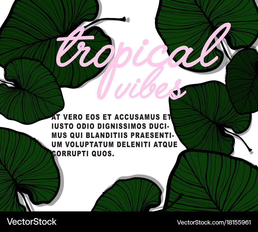Nature banner tropical vibes poster Royalty Free Vector