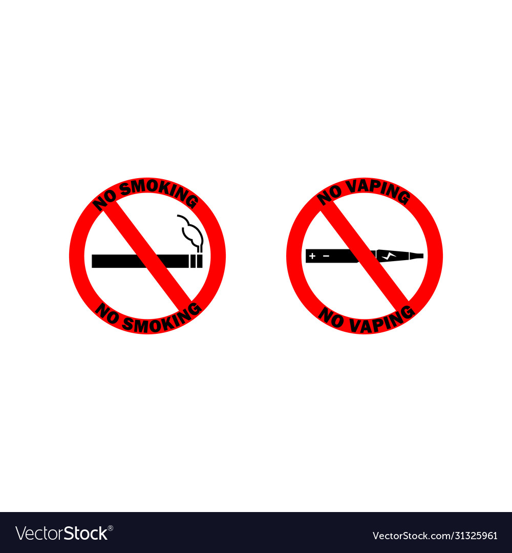 No vaping and smoking allowed signs Royalty Free Vector