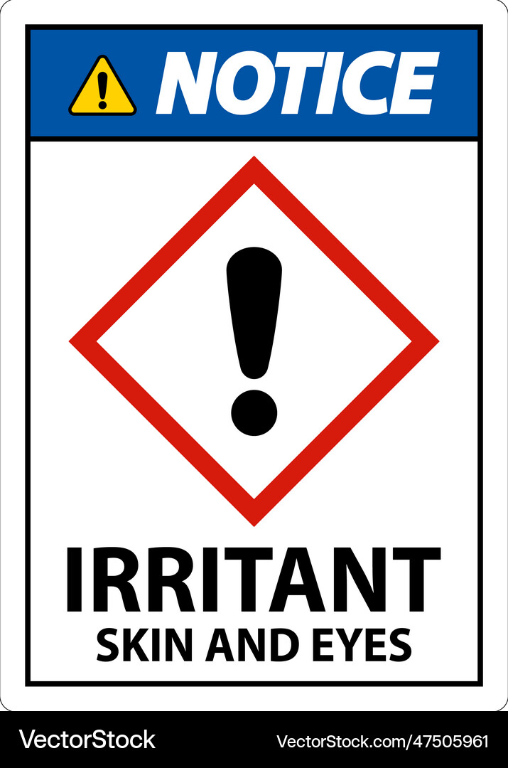 Notice irritant ghs sign on white background Vector Image