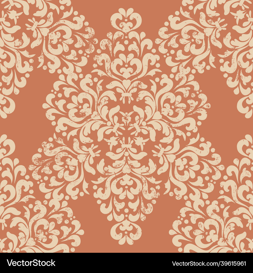Oriental damask ornament with grunge Royalty Free Vector