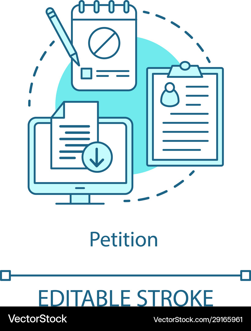 Petition concept icon signature collection idea Vector Image