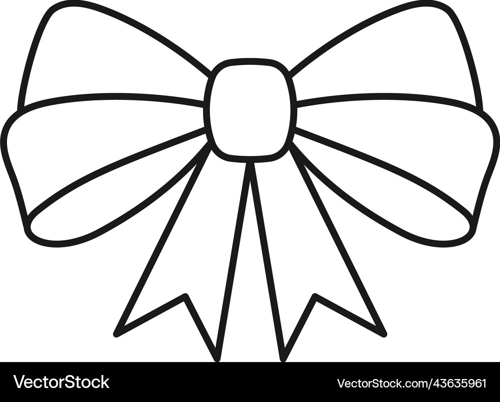 Ribbon bow line art icon design template Vector Image