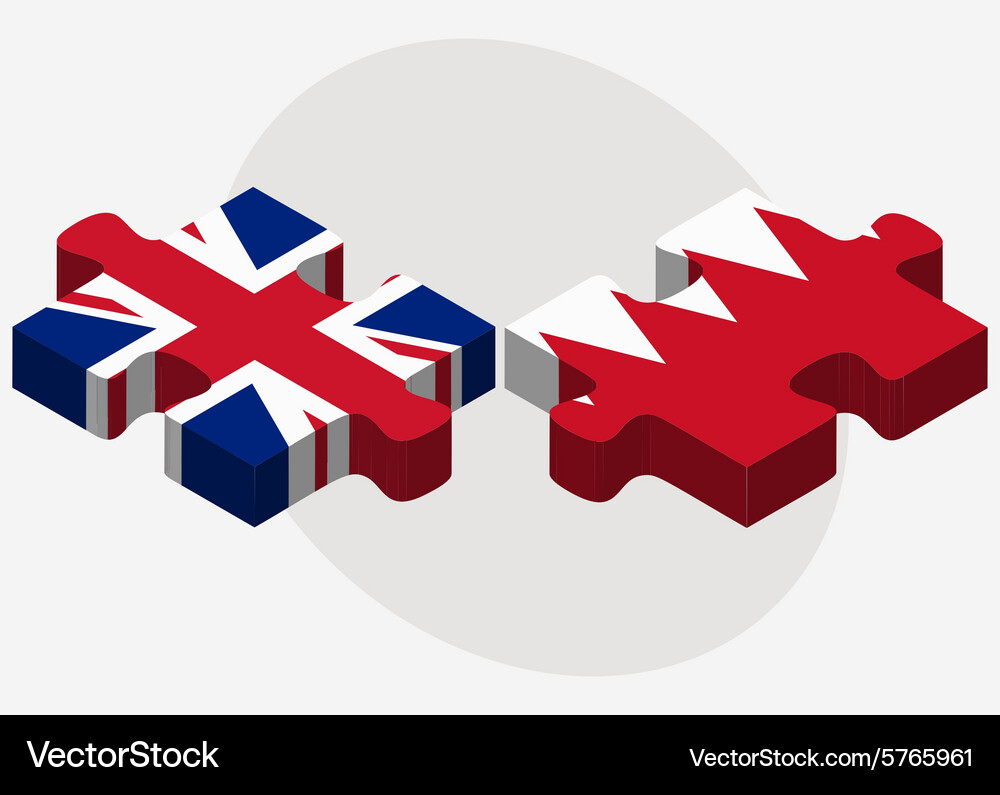 United kingdom and bahrain flags Royalty Free Vector Image