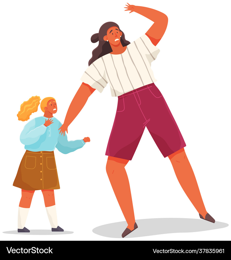 Women with scared expression and hands in defenses