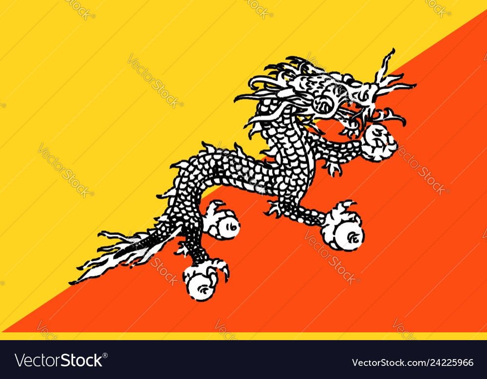 Bhutan national flag Royalty Free Vector Image