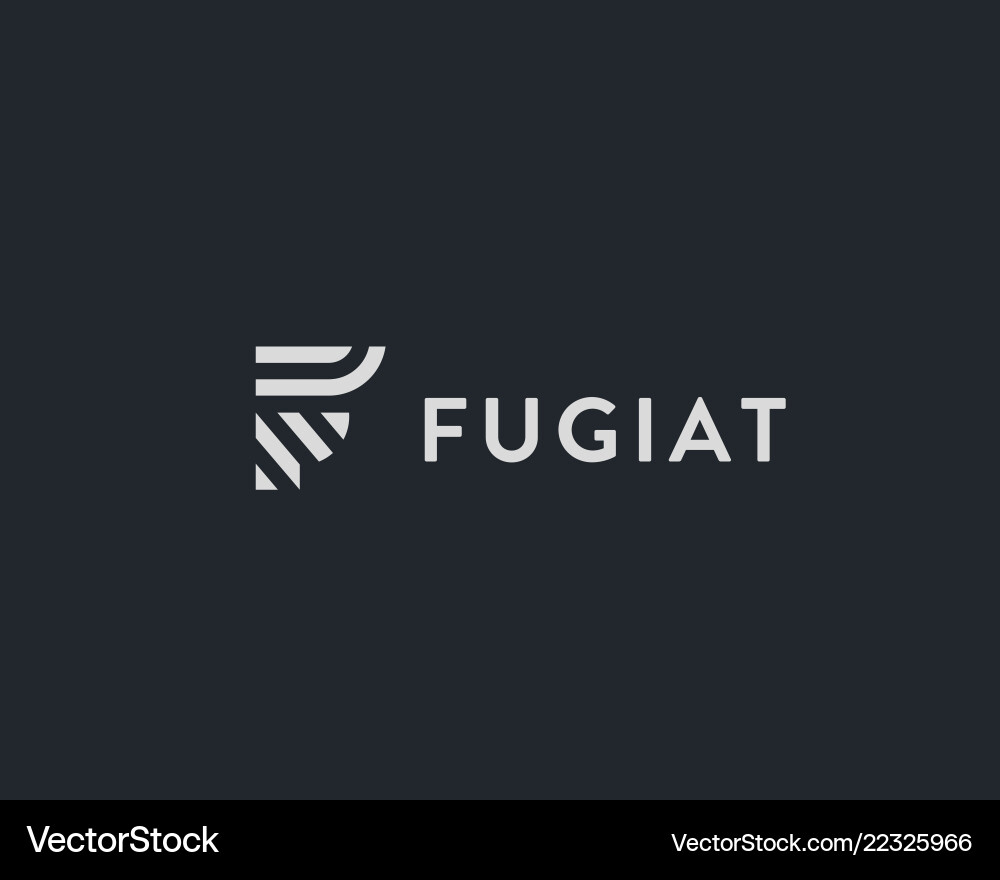 Letter f line logo design creative Royalty Free Vector Image