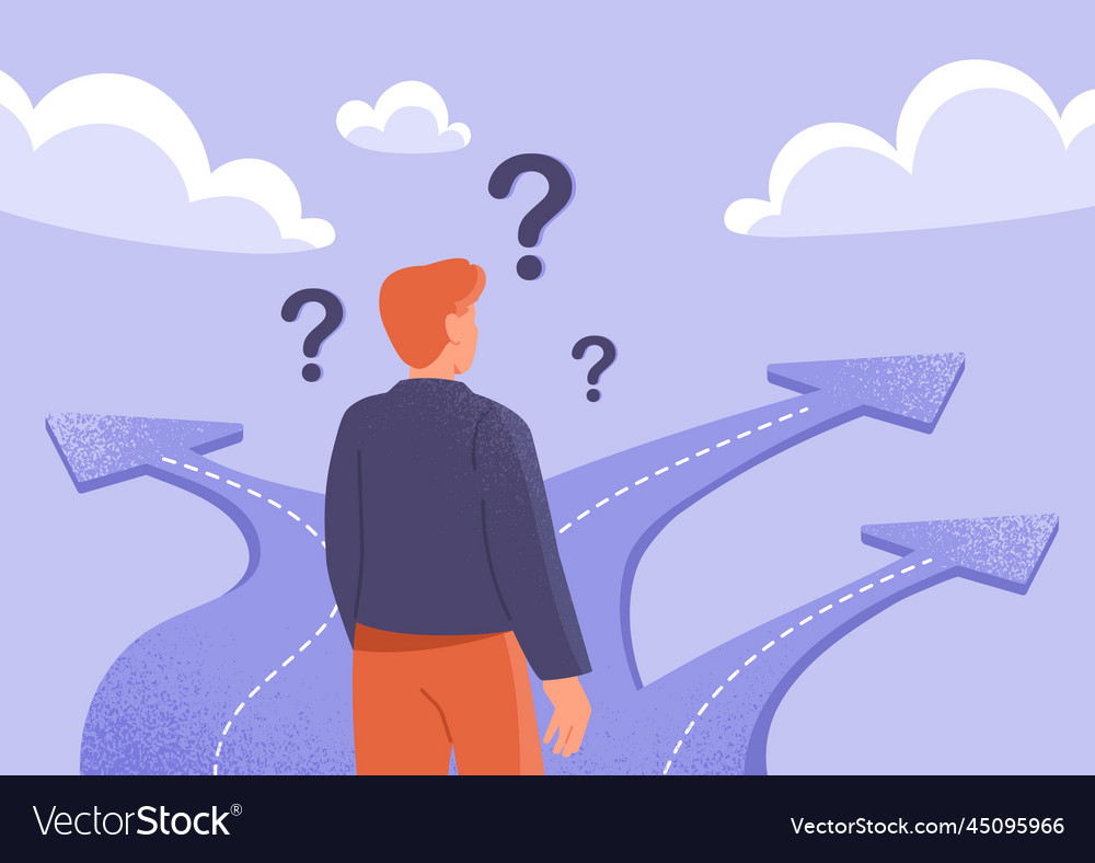Path choice concept Royalty Free Vector Image - VectorStock