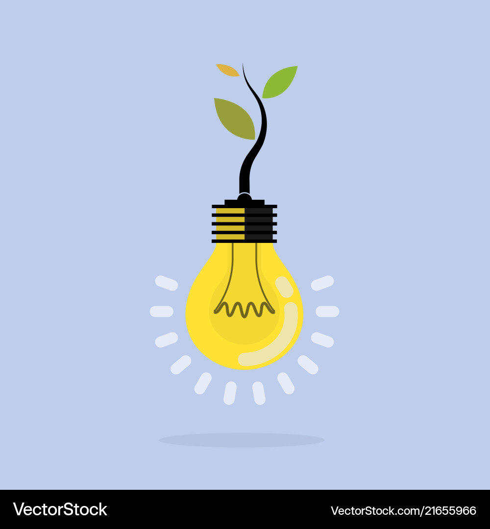 Plant growing inside the light bulbgreen eco Vector Image