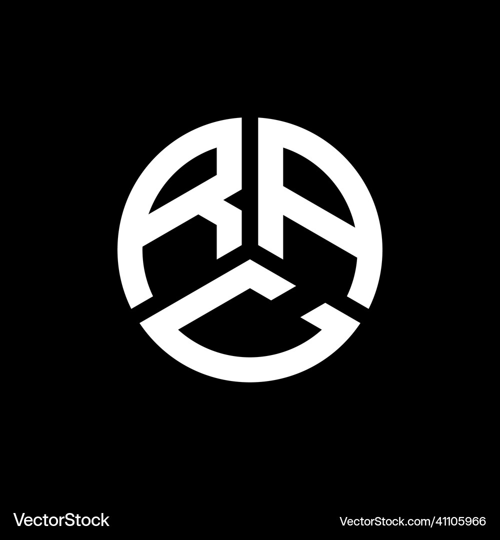 Rac letter logo design on black background Vector Image
