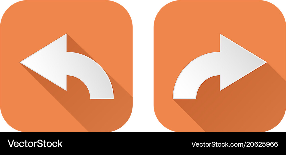 Right and left arrows square orange signs Vector Image