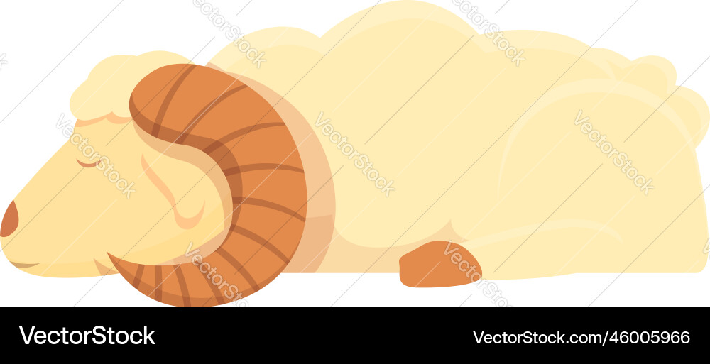 Sleeping ram icon cartoon goat animal Royalty Free Vector