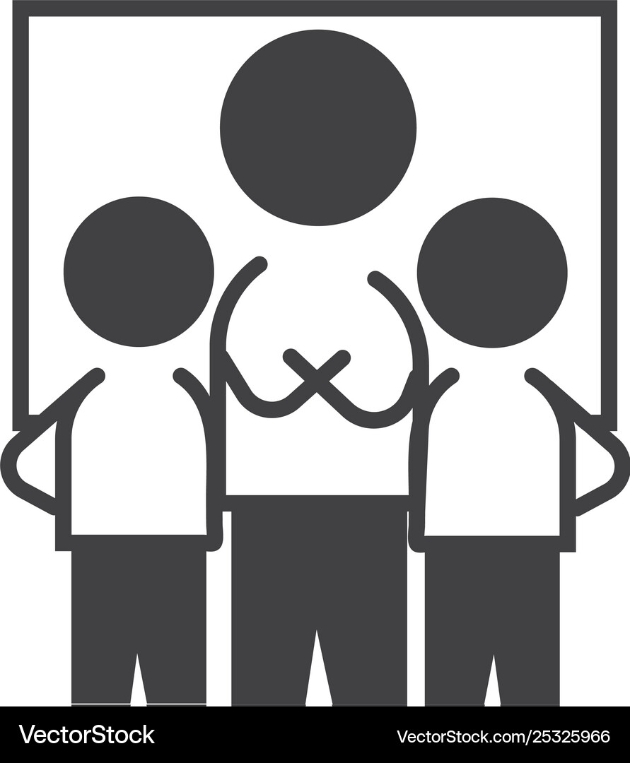 Teamwork icon sign symbol with three person Vector Image