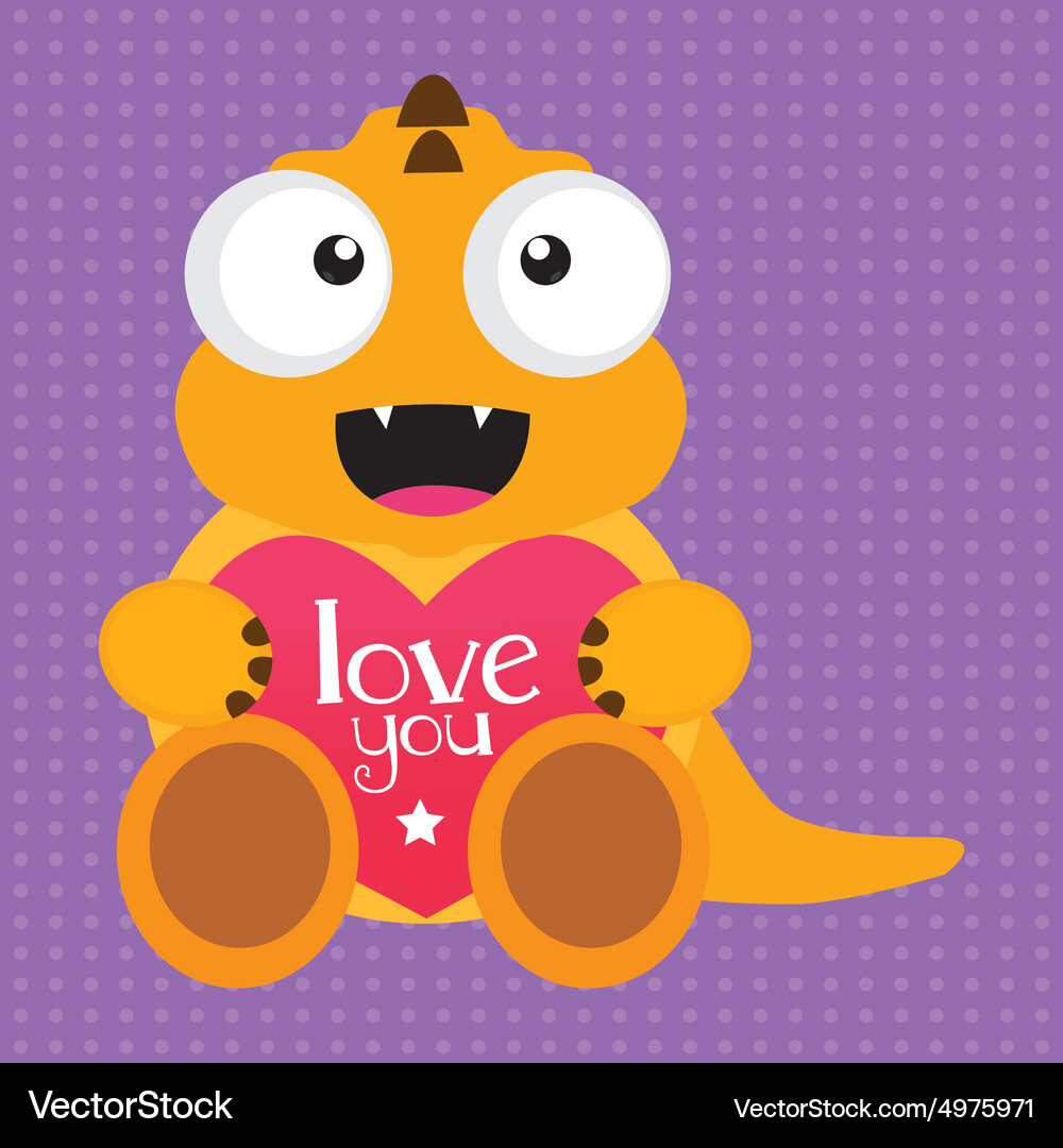 Abstract cute dinosaur on a special purple Vector Image