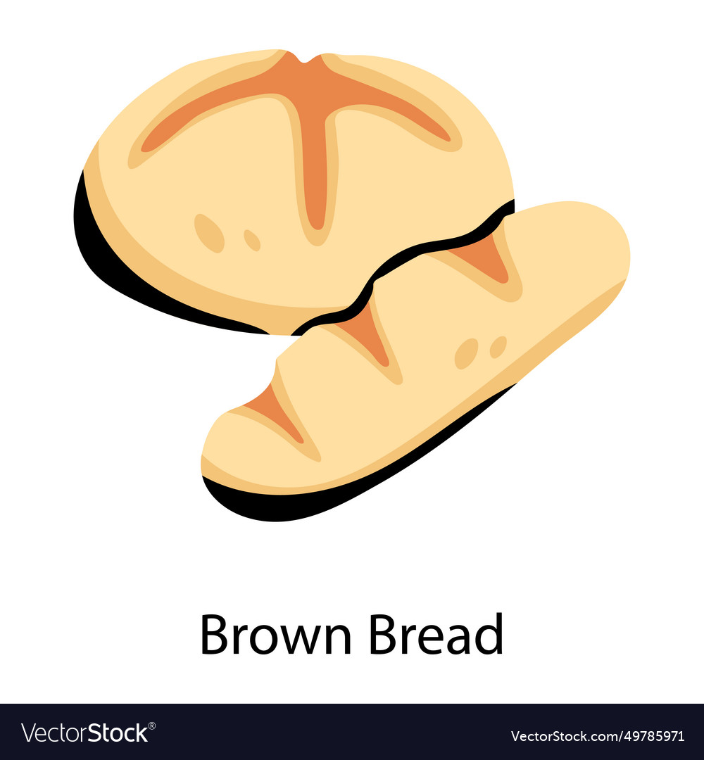Brown bread Royalty Free Vector Image - VectorStock