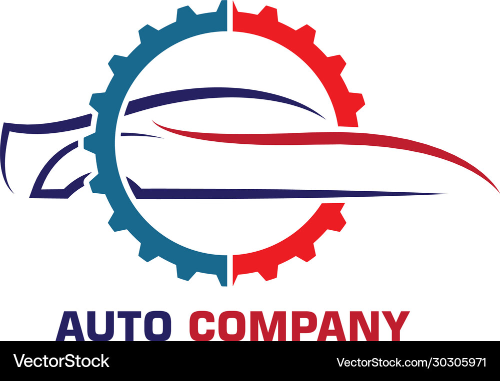 Cars with gear template design Royalty Free Vector Image